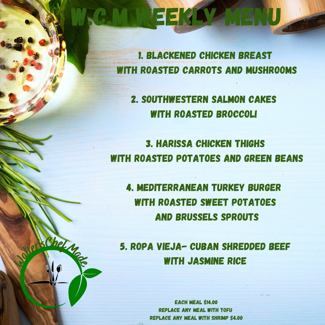 Weekly Full Menu Plan | Walter's Chef Made