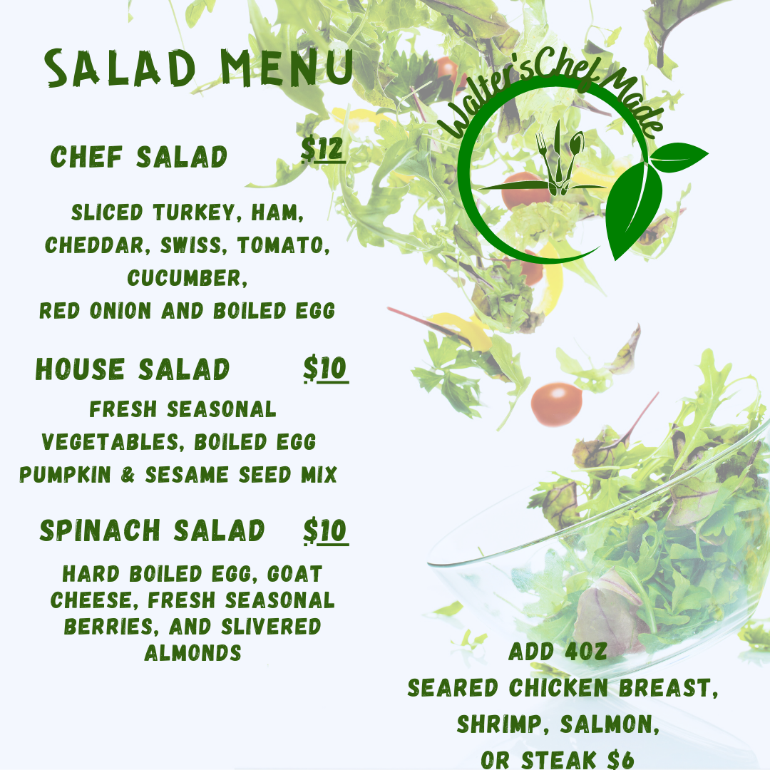 Full Salad Menu | Walter's Chef Made